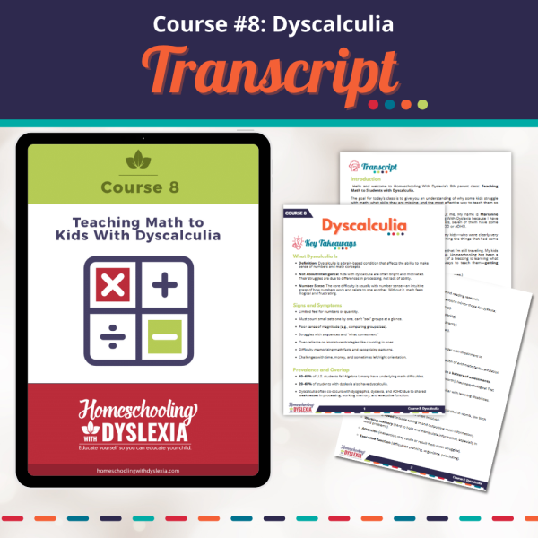 Course 8: Dyscalculia and Math: Transcript & Key Takeaways ...
